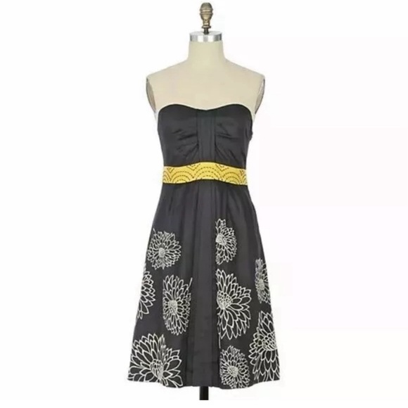 Floreat | Dresses | Floreat Black And Yellow Floral Dress | Poshmark
